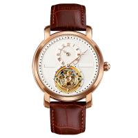 China Waterproof Rotary Automatic Skeleton Watch , A Half Needle Tourbillon Mechanical Watch for sale