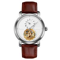 China Waterproof Rotary Automatic Skeleton Watch , A Half Needle Tourbillon Mechanical Watch for sale
