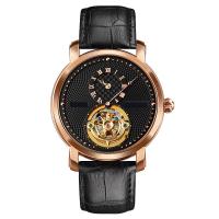 China Waterproof Rotary Automatic Skeleton Watch , A Half Needle Tourbillon Mechanical Watch for sale