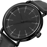 China Perimeter 245mm Minimalist Mens Leather Chronograph Watch 3ATM Waterproof for sale