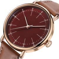 China Perimeter 245mm Minimalist Mens Leather Chronograph Watch 3ATM Waterproof for sale