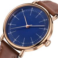 China Perimeter 245mm Minimalist Mens Leather Chronograph Watch 3ATM Waterproof for sale