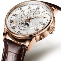 China Business Professional Three Eye Mechanical Quartz Wrist Watches For Executives for sale