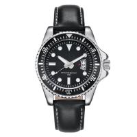 China Men Leather Strap Mechanical Watches Simple Hands Stylish Business Watch for sale
