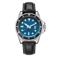 China Men Leather Strap Mechanical Watches Simple Hands Stylish Business Watch for sale