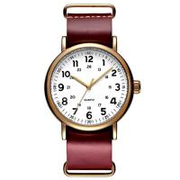 China ODM Leather Band Chronograph Watch Brown Leather Strap Stainless Steel Buckle for sale