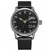 China Mens Pin Buckle Black Casual Watches Wear Resistant Leather Belt Quartz Watch for sale