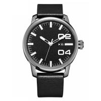 China Mens Pin Buckle Black Casual Watches Wear Resistant Leather Belt Quartz Watch for sale
