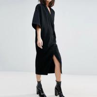 China wrap front wide cut sleeves denim kimono for sale