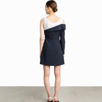 China New Design High Quality Mercer Tank Navy One Shoulder Blazer Classic Style Dress for Women for sale