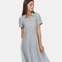 China 2018 New Boho Style Women Short Sleeve Linen Liberty Print Vintage Midi Beach Dress for sale