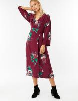China Summer Women Hot Sale Clothes Long Sleeve Print Wrap Maxi Dress Beach Women for sale
