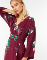 China Summer Women Hot Sale Clothes Long Sleeve Print Wrap Maxi Dress Beach Women for sale