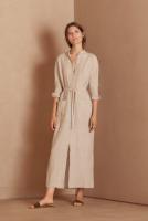 China 2018 Autumn New Arrivals Muslim Clothes Button Women Belt Maxi Shirt Dress for sale