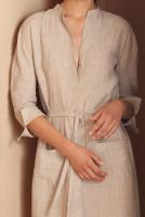 China 2018 Autumn New Arrivals Muslim Clothes Button Women Belt Maxi Shirt Dress for sale