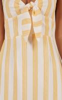 China New arrival High Quality Mustard Stripe Beach Dress Summer Women Maxi Dress Ladies Sleeveless for sale
