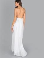 China Greek Goddess V neck Maxi Crochet Dress Summer Apparel for sale