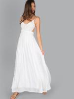 China Greek Goddess V neck Maxi Crochet Dress Summer Apparel for sale