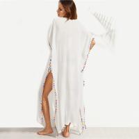 China Bohemian White Lace-up Long Summer Beach Cover Up Dress with Split for sale
