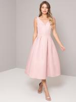 China Pink Sleeveless Open Back Long Dress Woman for sale