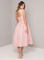 China Pink Sleeveless Open Back Long Dress Woman for sale