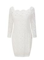 China Elegant off Shoulder Lace Bodycon Midi Dress for Woman for sale
