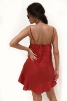 China Korean red slim mini dress with spaghetti strap for sale