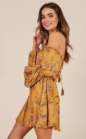 China Boho Summer Printed Mustard Floral Mini Women Casual Dresses for sale