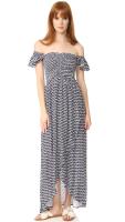 China Clothes Woman Printed Off Shoulder Rayon Bohemian Maxi Dress for sale
