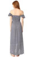 China Clothes Woman Printed Off Shoulder Rayon Bohemian Maxi Dress for sale