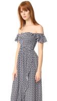 China Clothes Woman Printed Off Shoulder Rayon Bohemian Maxi Dress for sale