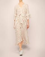 China Latest Flounce Design Bohemian Summer Roses Woman Dress with Bow for sale