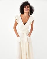 China Elegant white linen maxi woman dress with bow for sale