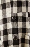 China Black and white checked off shoulder dress for sale