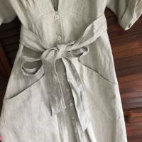 China Bohemian Clothing Women Kimono Style V neck Maxi Linen Dress for sale