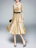 China A-line Long Sleeve elegant office dresses for lady for sale