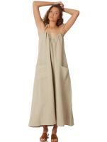 China Women 100% Linen Old Fashion Maxi Dress for sale