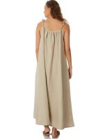 China Women 100% Linen Old Fashion Maxi Dress for sale