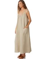 China Women 100% Linen Old Fashion Maxi Dress for sale