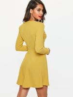 China Sexy Mature Elegant Deep V Neck Mini Dress With Lace for sale