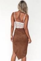 China Two piece of dress lace top and suede imitate skirt women summer sets for sale
