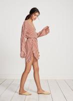 China Summer Wholesale Design Striped Long Sleeve Casual Woman Dress for sale