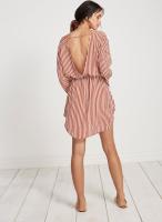China Summer Wholesale Design Striped Long Sleeve Casual Woman Dress for sale