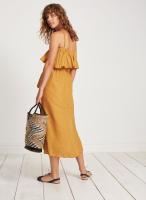 China Boho Clothing Women Adjustable Straps Maxi Linen Dress for sale