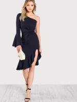 China summer one shoulder women fashion dress for sale