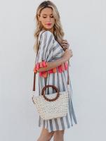China Women Casual Striped Dresses With Color Tassel for sale