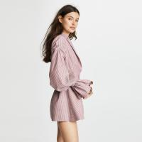 China Stripe ballon sleeves V neck blazer mini dress for sale