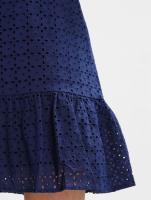 China 100% Cotton Women Blue Sleeveless Mini Dress for sale