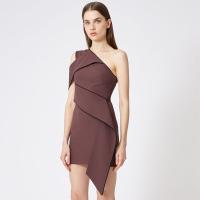 China Wholesale Shoulder slope ladies formal midi dress for sale