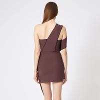 China Wholesale Shoulder slope ladies formal midi dress for sale
